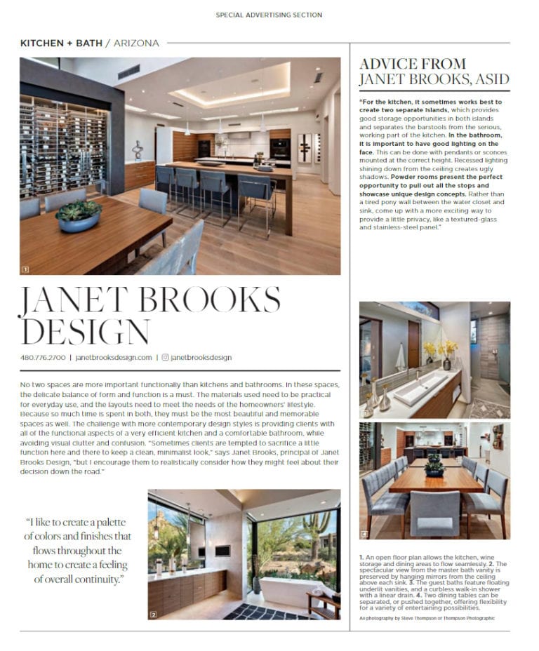 Luxe Magazine: Kitchen + Bath Arizona - Janet Brooks Design